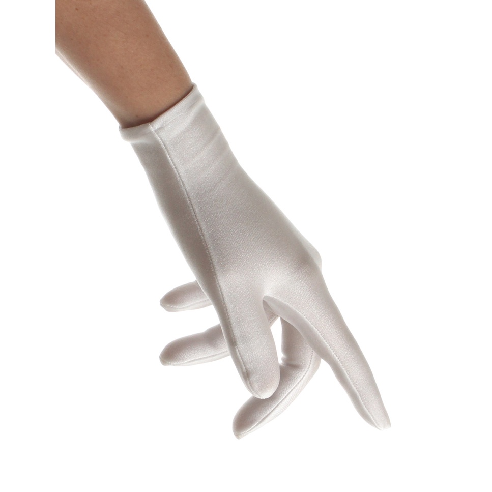 Luva Em Lycra Curta Festa Casamento Cetim Fantasia Retro 60 70 Dama De
