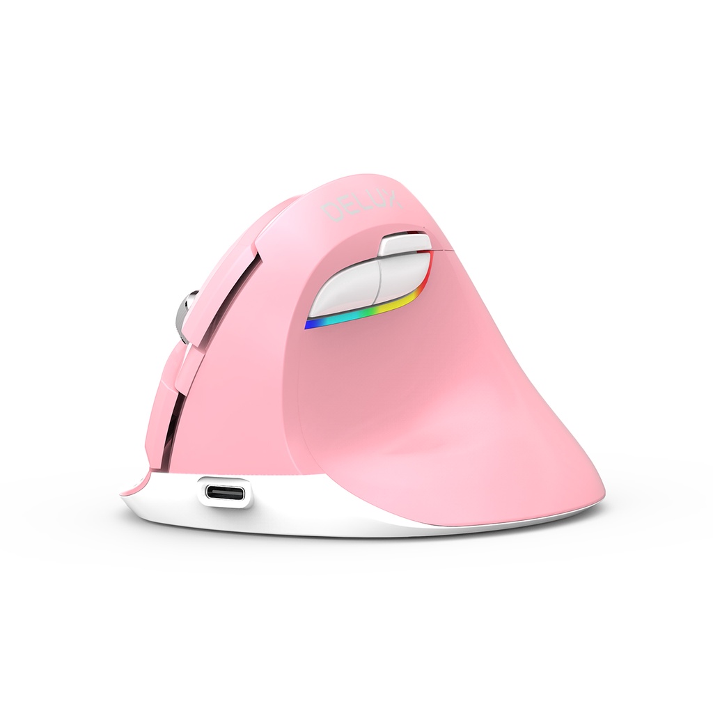 Delux M618 Mini mouse Ergonômico Vertical 2.4 Ghz Sem Fio + Bluetooth 4 ...