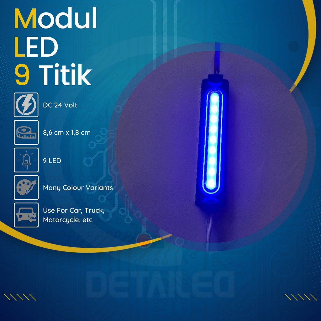 Módulo Luzes Led Cor Moto Car Truck 24V Clear 6 Watt 9 Pontos | Shopee ...