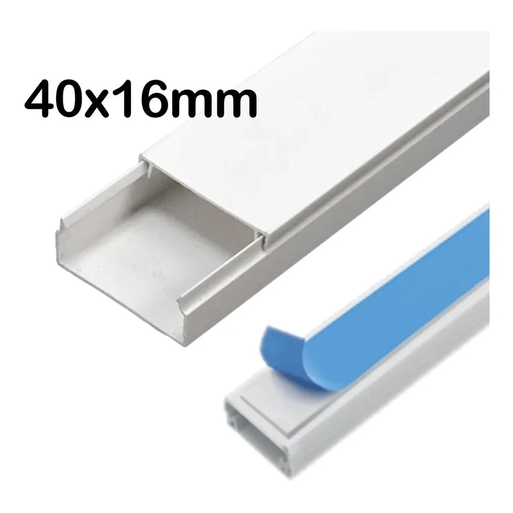 Canaleta 40x16mm Com Adesivo Grande Grossa Larga Fio Pvc Branco Branca ...