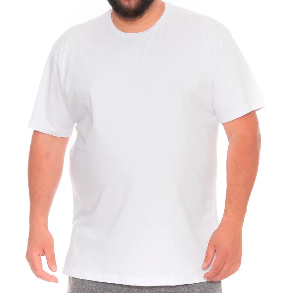 Camiseta Plus Size G1 G2 G3 Lisa Premium Fio 30.1 Masculina 100% ...