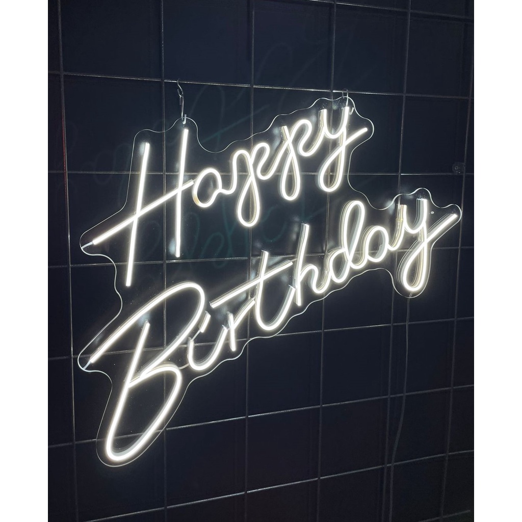 Placa Luminária Neon Led - HAPPY BIRTHDAY 50X70cm | Shopee Brasil