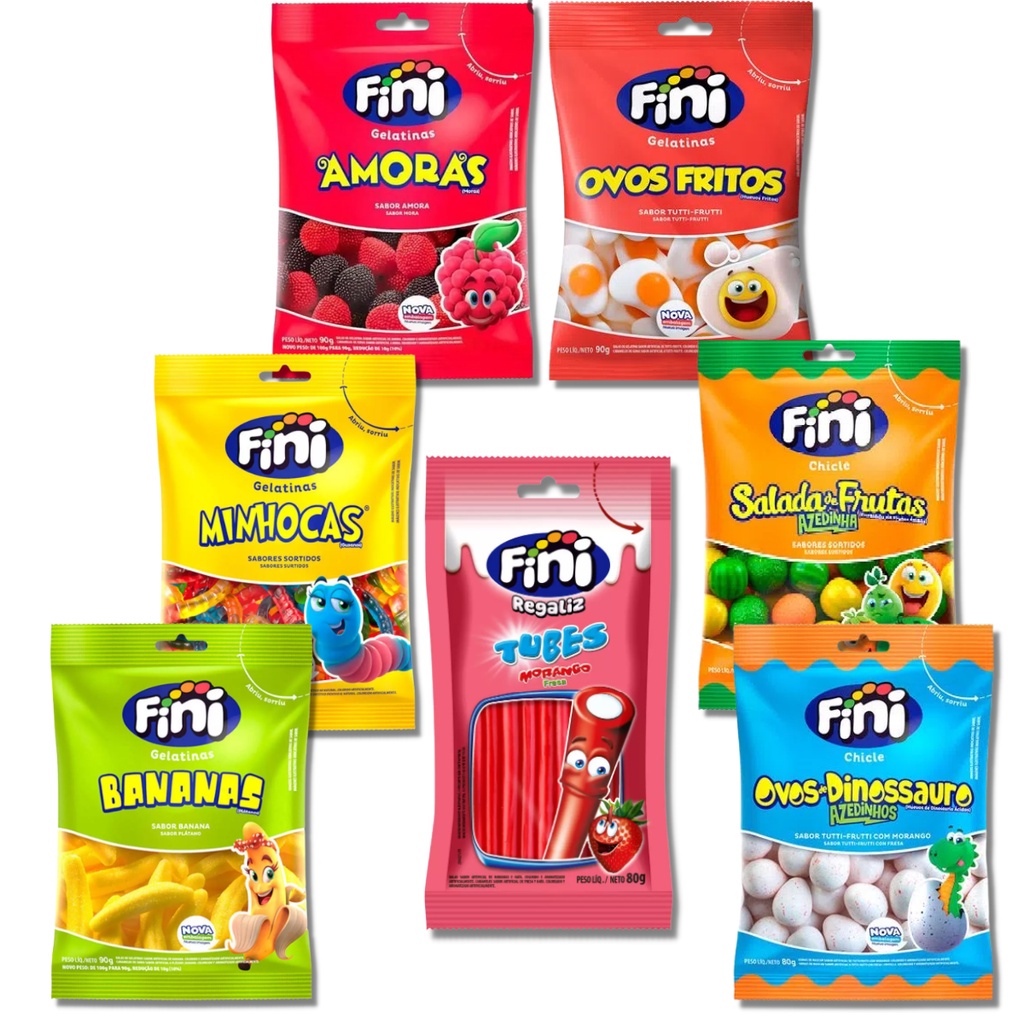 BALAS FINI 80 GRAMAS VÁRIOS SABORES | Shopee Brasil