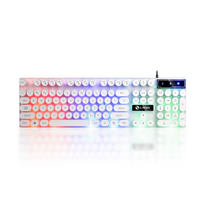 teclado tx30 retroiluminado 104 teclas usb com fio - branco | Shopee Brasil