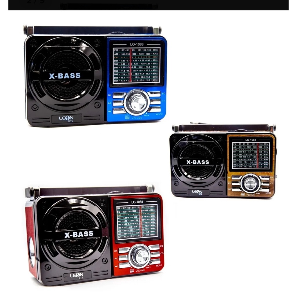 Radio Lanterna Leon Gts-1088 Fm Am Sw1 Usb Sd Tf 9 Bandas | Shopee Brasil
