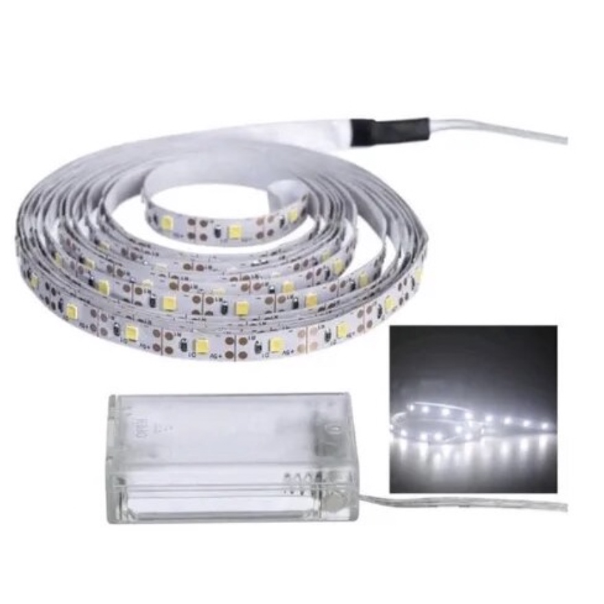 Fita De Led Fio Led De Pilha Auto Colante 2,2m 120 LEDs Cordão ...