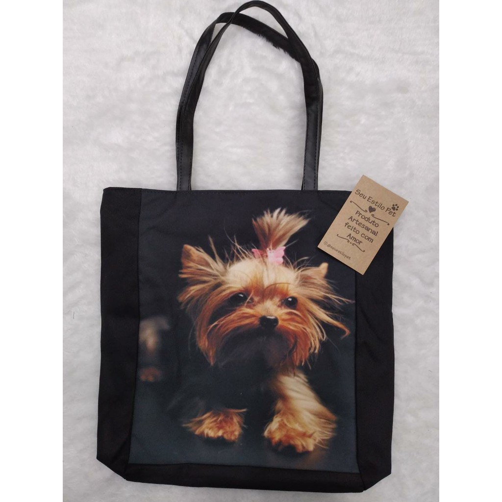 Bolsa Ecobag Pet Estampa Cachorro Yorkshire / Cão Yorkshire - Brim | Shopee Brasil
