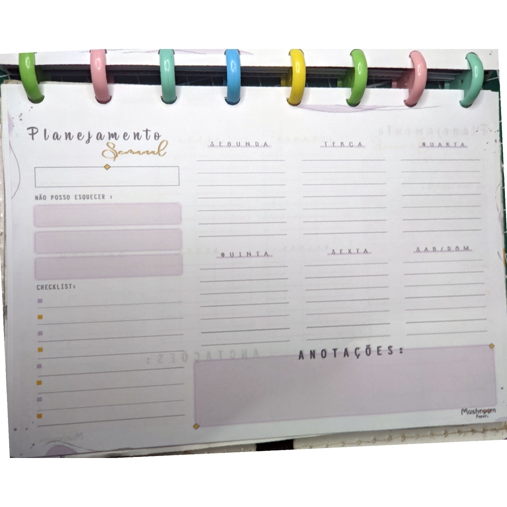 30 Folhas Planner Semanal Diario sem Data Caderno Infinito Inteligente ...