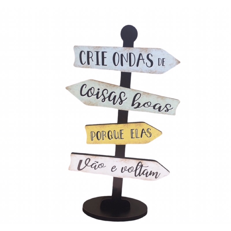 Placa De Mesa Com Base Setas Mdf Decorativa Com Frase 24 Cm | Shopee Brasil
