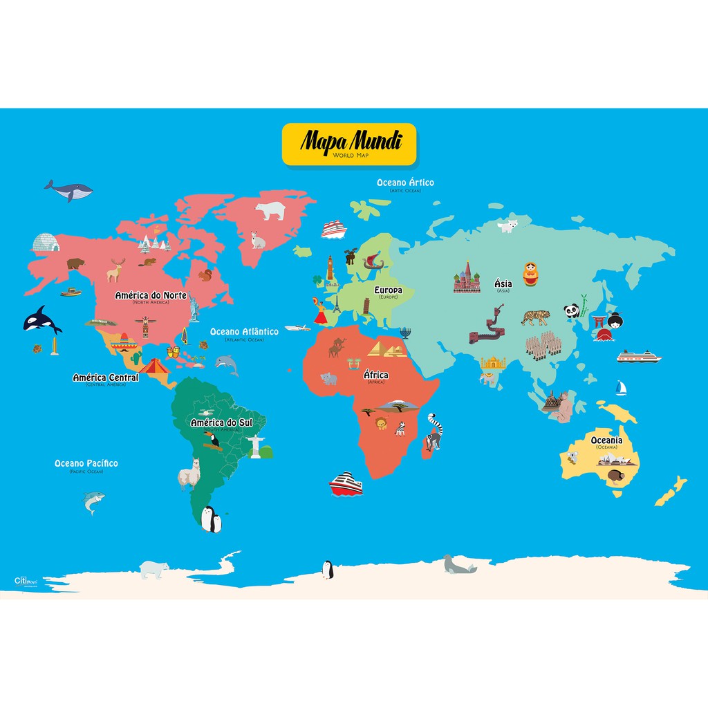 Mapa Mundi Infantil, Mapa Mundi, Mapa, 57% OFF