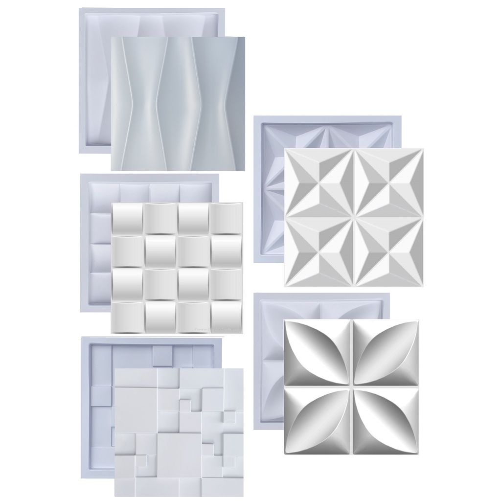 Kit De Moldes Formas Pra Revestimento Gesso 3d E Cimento Fdg | Shopee ...