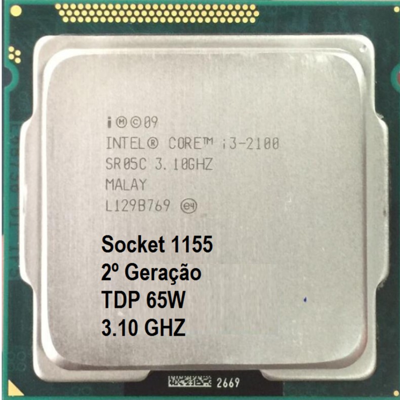 Processador Intel i3-2100 Dual Core 3.1GHz 3MB LGA-1155 2º Geração ...