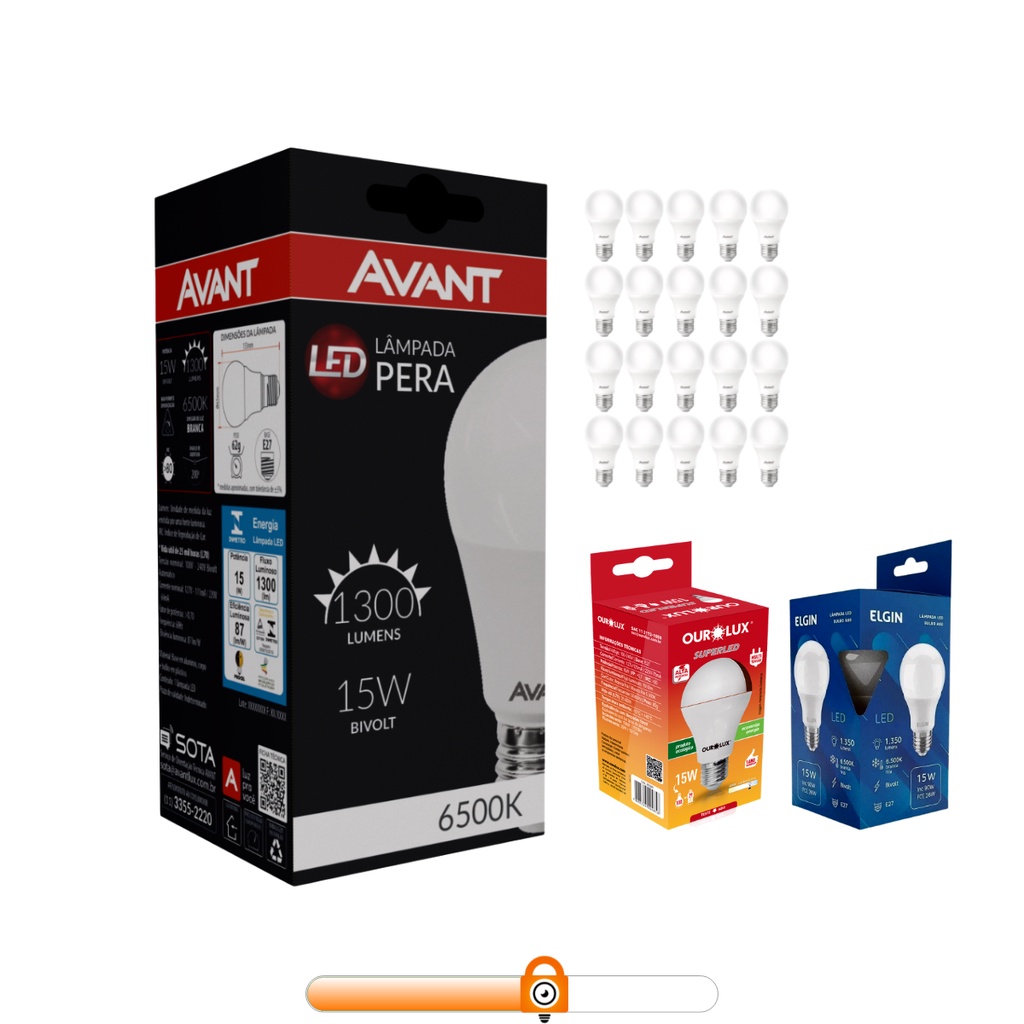 Kit - 5 Lâmpada LED Smart Elgin, RGB Bulbo Color, 10W, 3000K, Wi-Fi, C/ Controle Inteligente ...