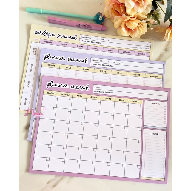 Planner de mesa 50 folhas | Shopee Brasil