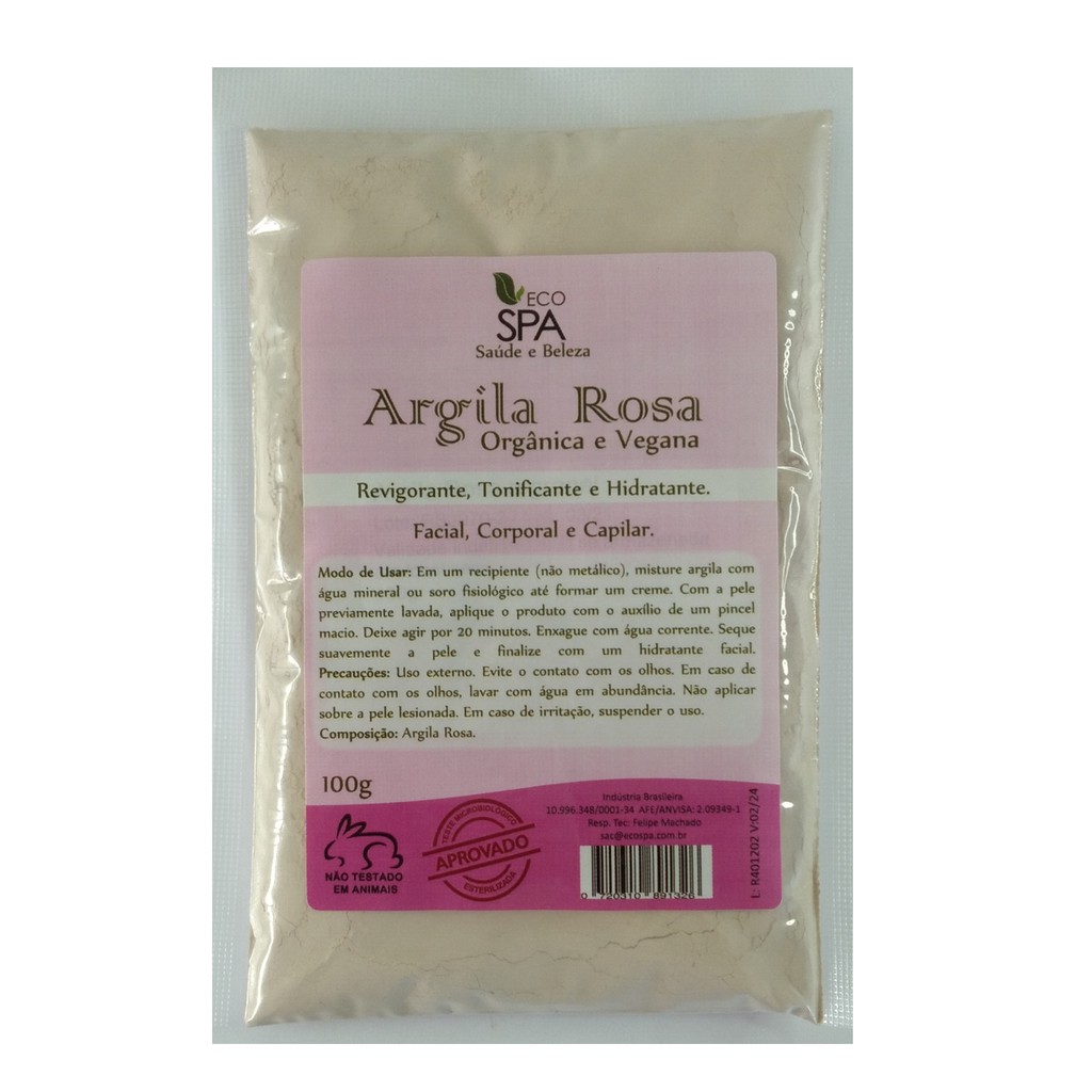 ARGILA ROSA ORGÂNICA E VEGANA 100g ESTERILIZADA | Shopee Brasil