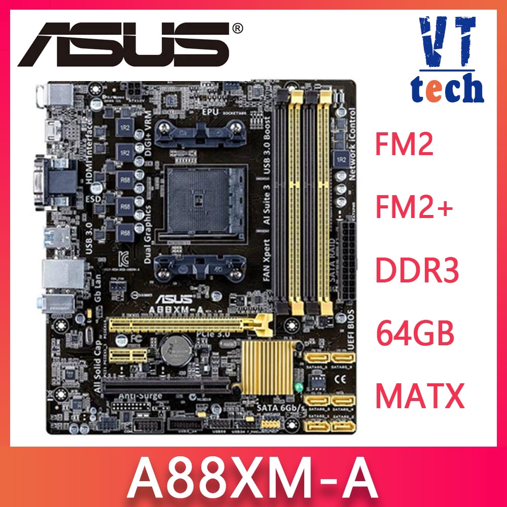 Socket FM2/FM2+ For ASUS A88XM-A A88XM-PLUS Original Used Desktop for AMD A88X FM2+ Motherboard ...