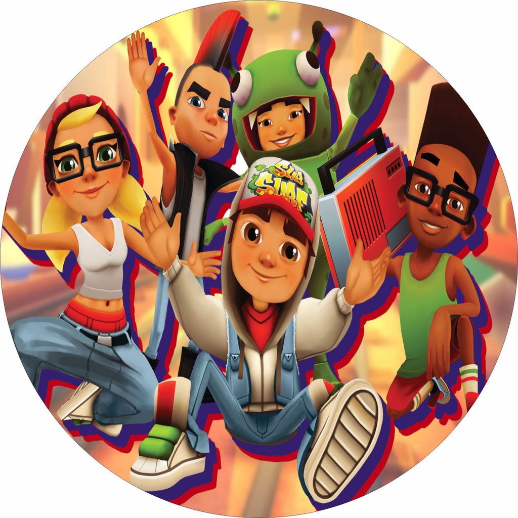 Painel Redondo Lona Festa Subway surfers - 90cm | Shopee Brasil