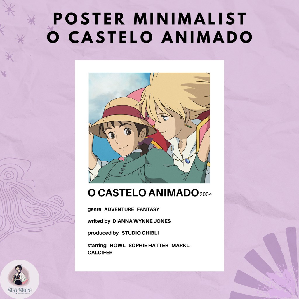 Poster Minimalist O Castelo Animado Howl's Moving Castle Anime Studio ...