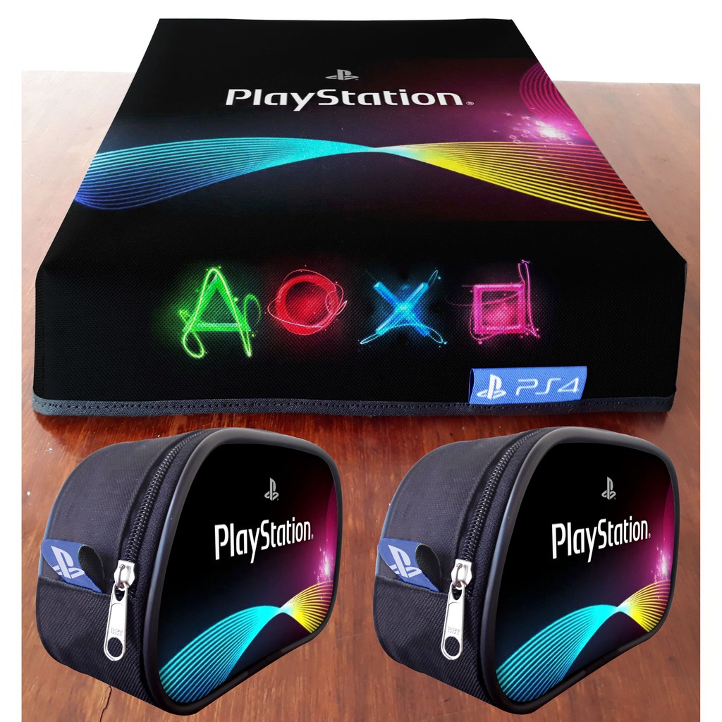 Kit Capa PS4 + 2 Cases de controles protetora Anti Poeira Personalizada ...