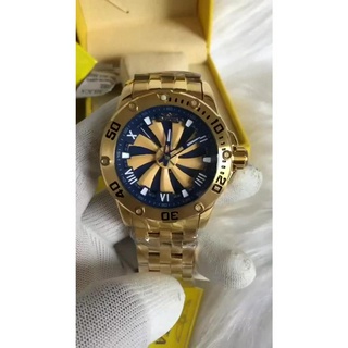 Relógio Invicta 25851 Speedway Turbine Automático Masculino Dourado 18K ...