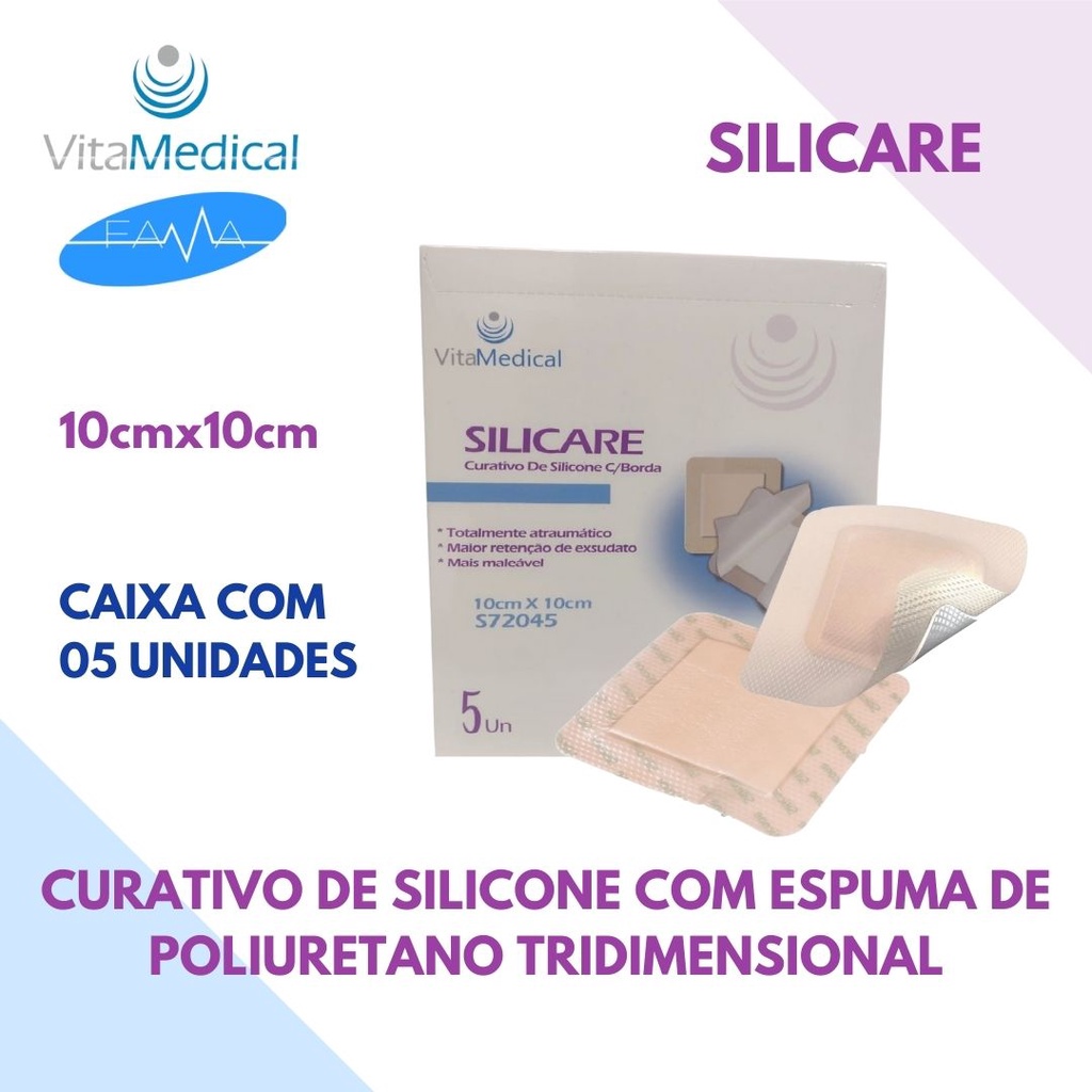 Silicare - Curativo De Silicone C/espuma De Poliuretano Trid. 10cm X ...