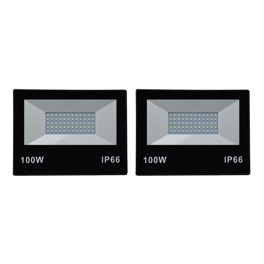KIT 2 Refletor Led 100w Smd Prova D´água Ip66 Holofote 6500k | Shopee Brasil