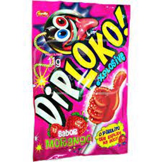 Pirulito Dip Loko Explosive Boom Morango Display C/ 15un | Shopee Brasil
