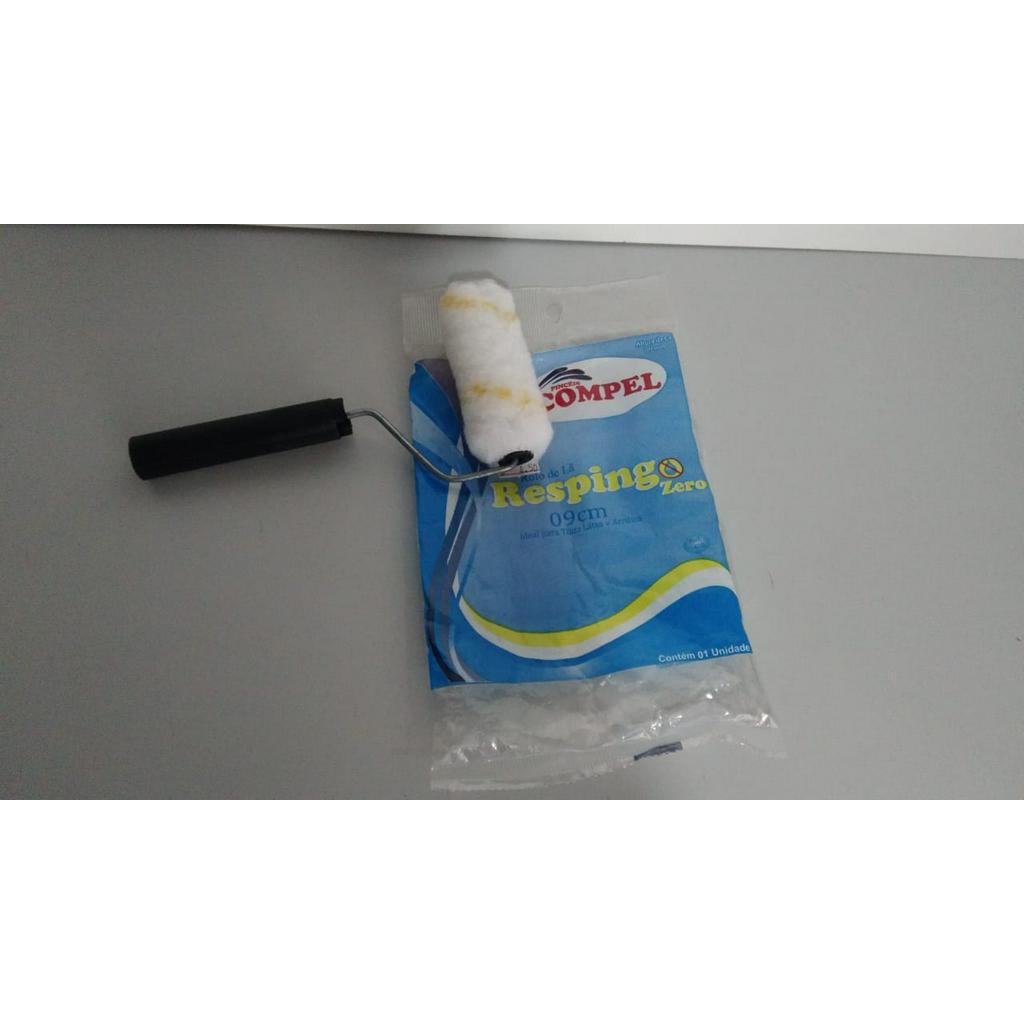 Rolo Pintura Rolinho De Lã 9mm Com Cabo Compel Respingo Zero ...