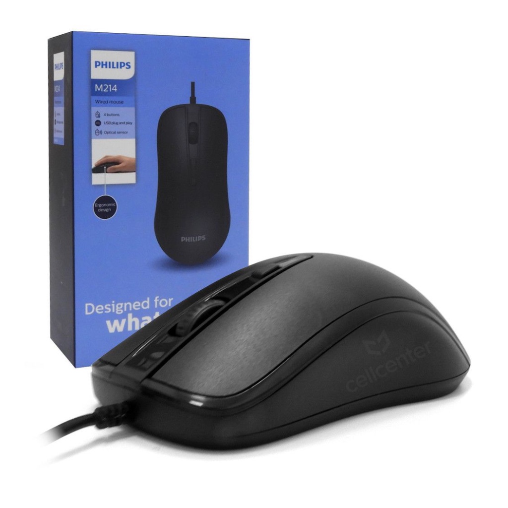 Mouse USB Philips M214 - USB com fio - Preto | Shopee Brasil