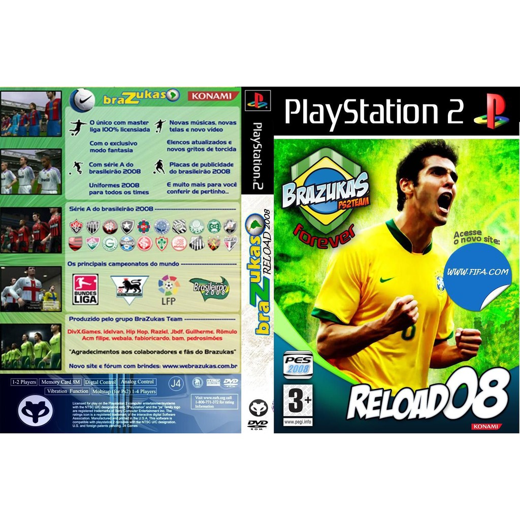 Patch PES Brazukas Reload 2008 PS2 - Desconto no Preço