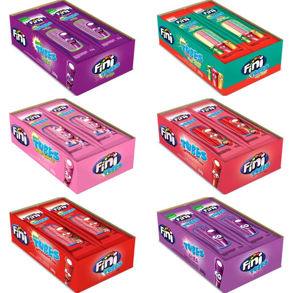 Fini Tubes Caixa com 12 unidades de 15g | Shopee Brasil