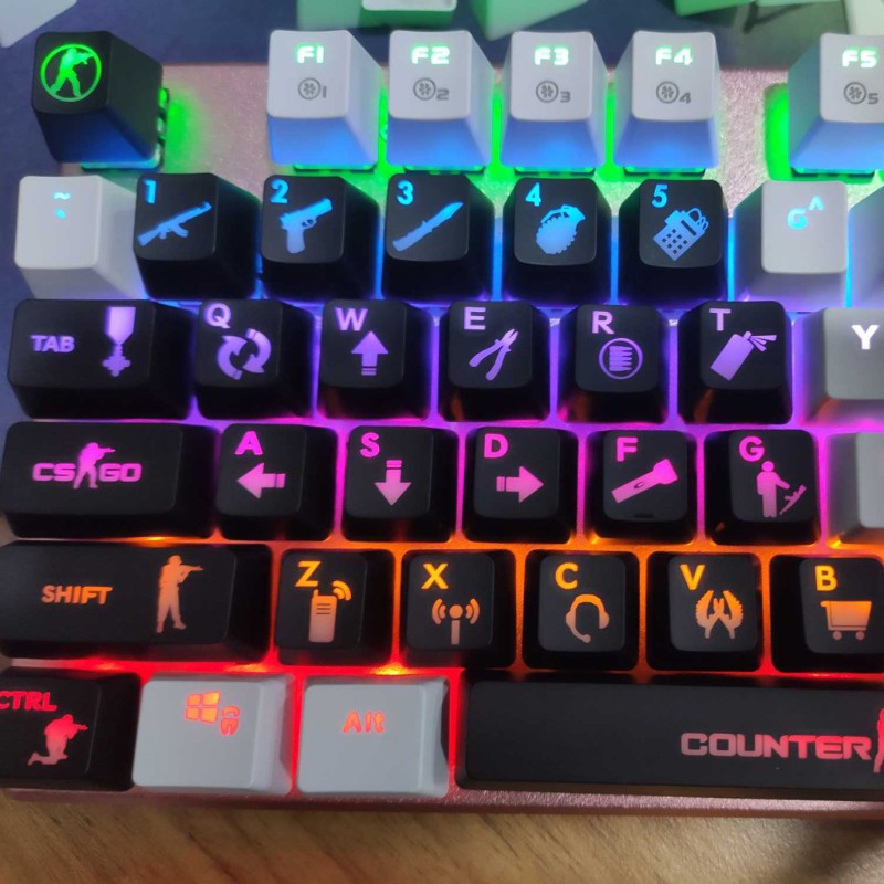 💕 26 keys ABS Shot Backlit For OEM Cherry MX Mechanical Keyboard CS go ...