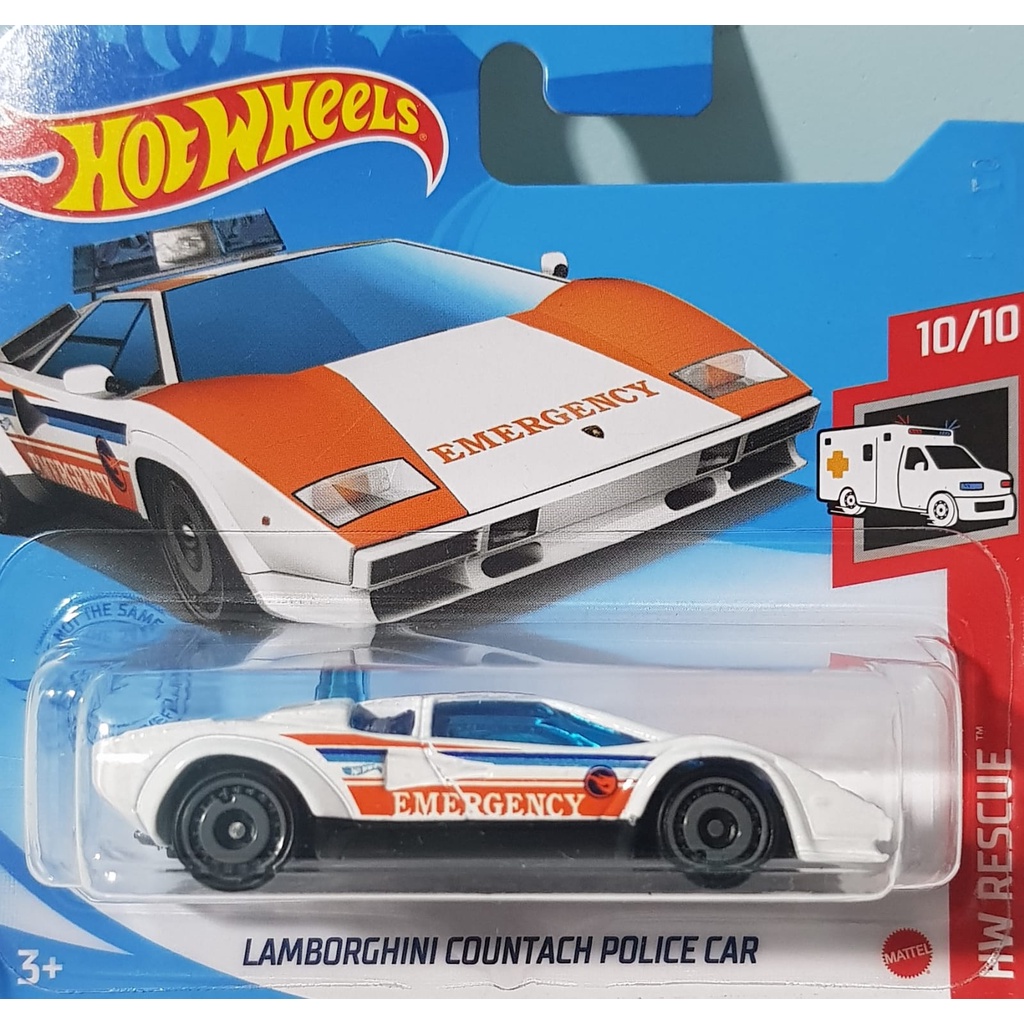 HOT WHEELS LAMBORGHINI COUNTACH POLICE CAR - HW RESCUE | Shopee Brasil