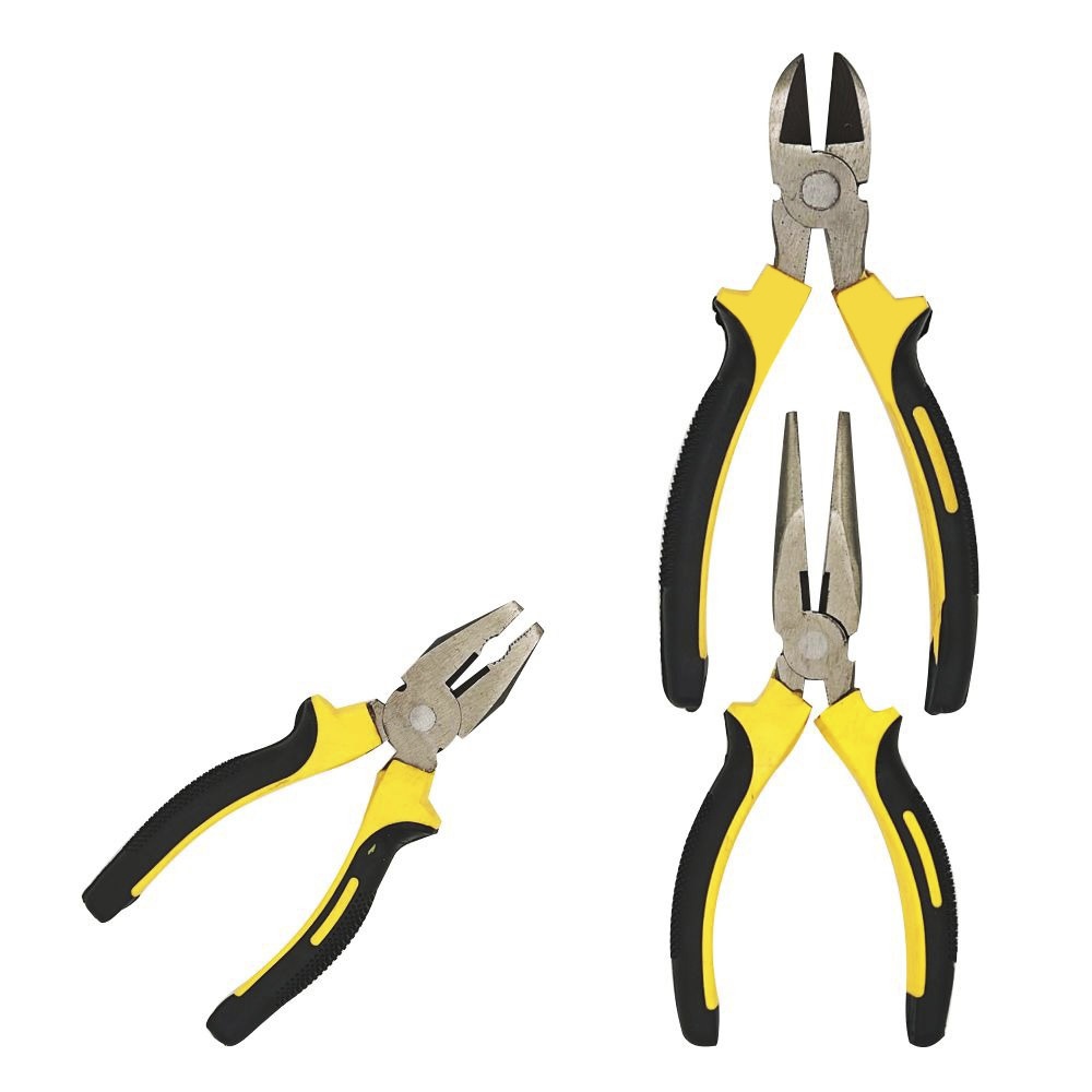 Kit Alicate com Universal 6``, Bico 6``, Corte 6`` com Cabo Emborrachado | Shopee Brasil