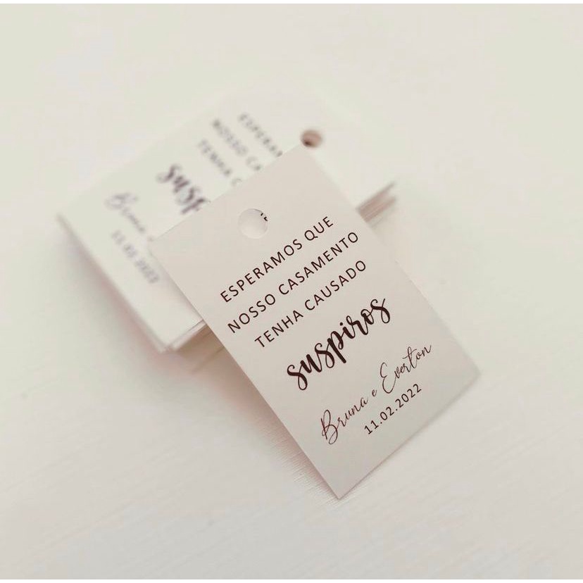 Tag de casamento lembrancinha suspiro - 50 unidades | Shopee Brasil