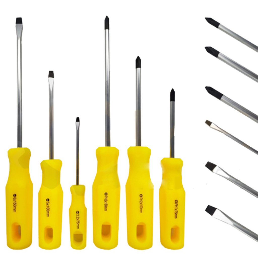 Jogo De Chaves Fenda E Phillips 6 Peças Fertak Tools - Escorrega o Preço