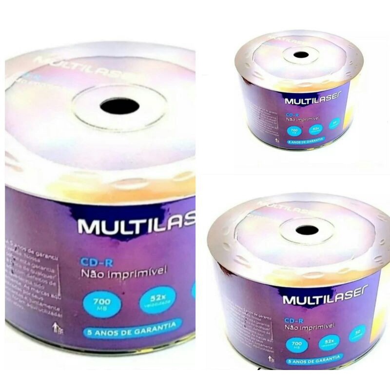 50 Cd-r Multilaser Logo 700 Mb 80 Minutos 52x Original - Escorrega o Preço