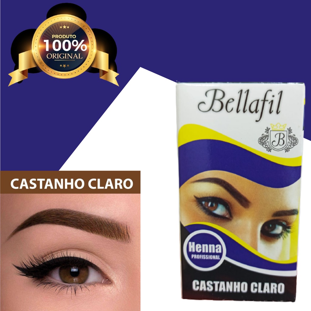 henna para sobrancelhas bellafil profissional henna 2,5 g + 1 fixador ...