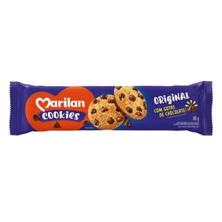 Biscoito Cookie Original com Gotas de Chocolate Marilan Pacote 80g ...