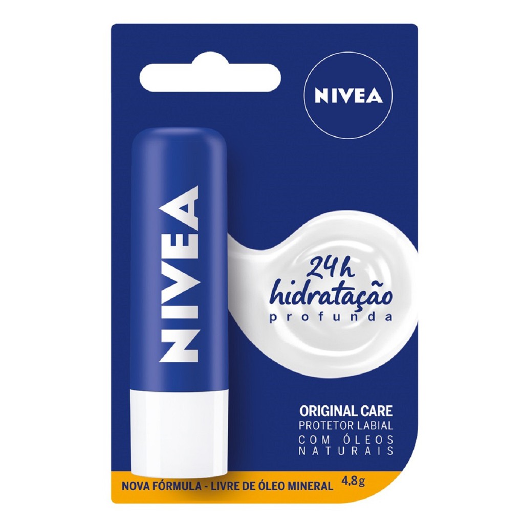 Protetor labial Nivea care original azul igual a latinha hidratação ...
