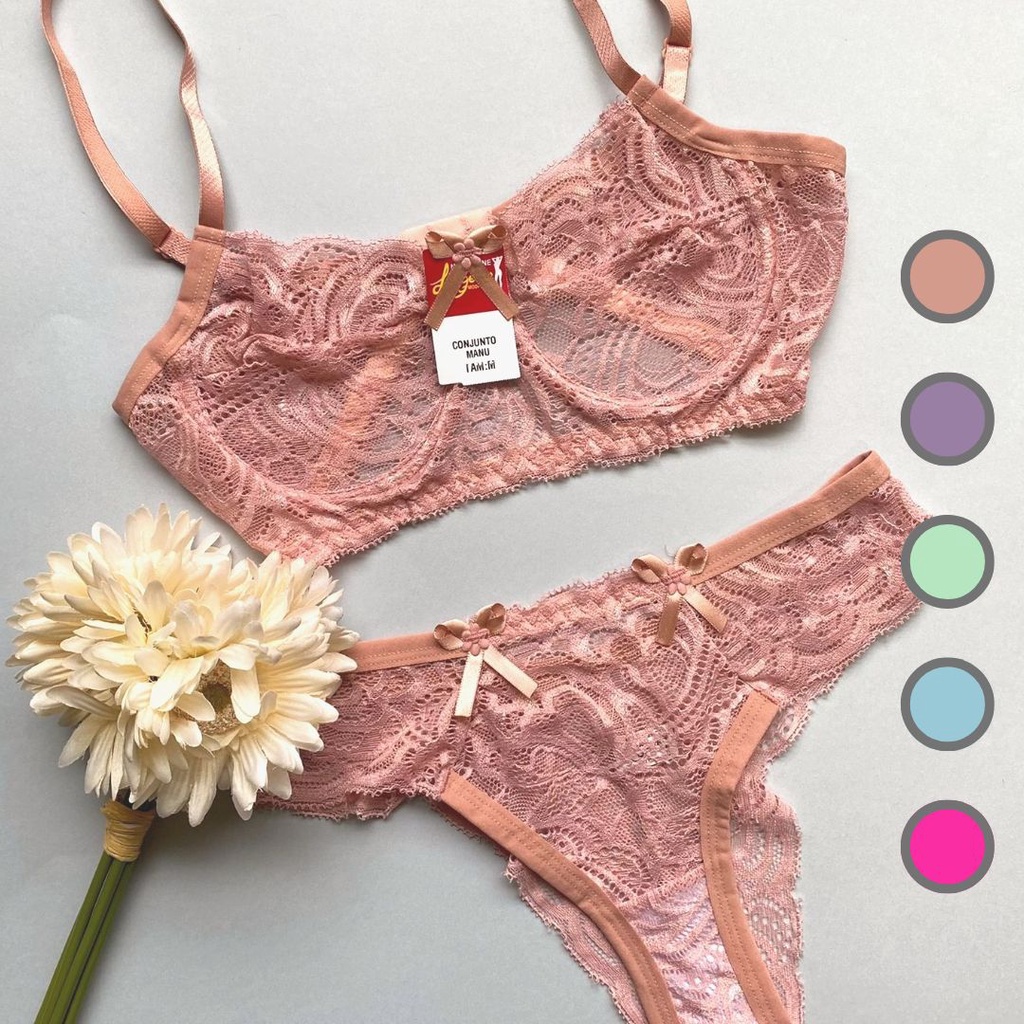 Conjunto De Lingerie Transparente Lingerie Renda Sem Bojo Com Aro ...