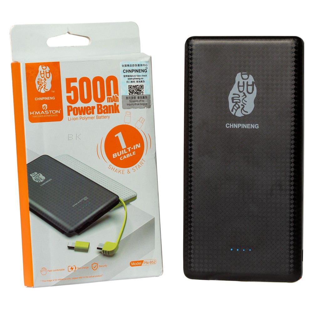 Carregador Portátil Power Bank 5000 MAH - H'maston PN-952 | Shopee Brasil