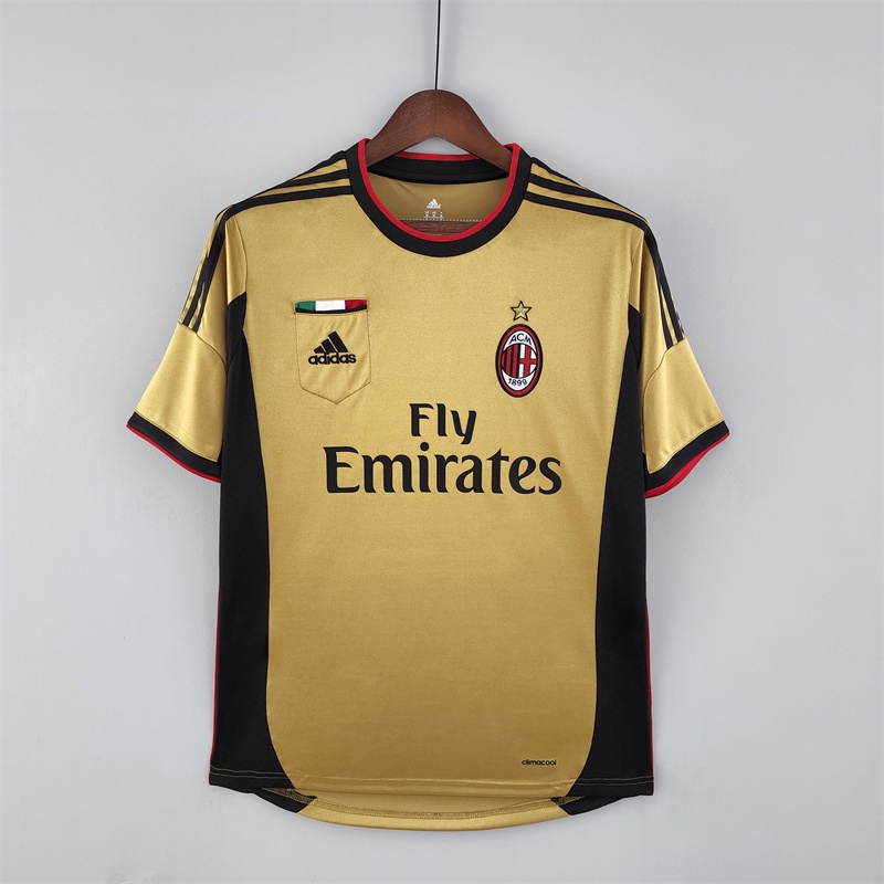 Camisa De Futebol AC Milan 2013/2014 Retrô Gold KAKA - Escorrega o Preço