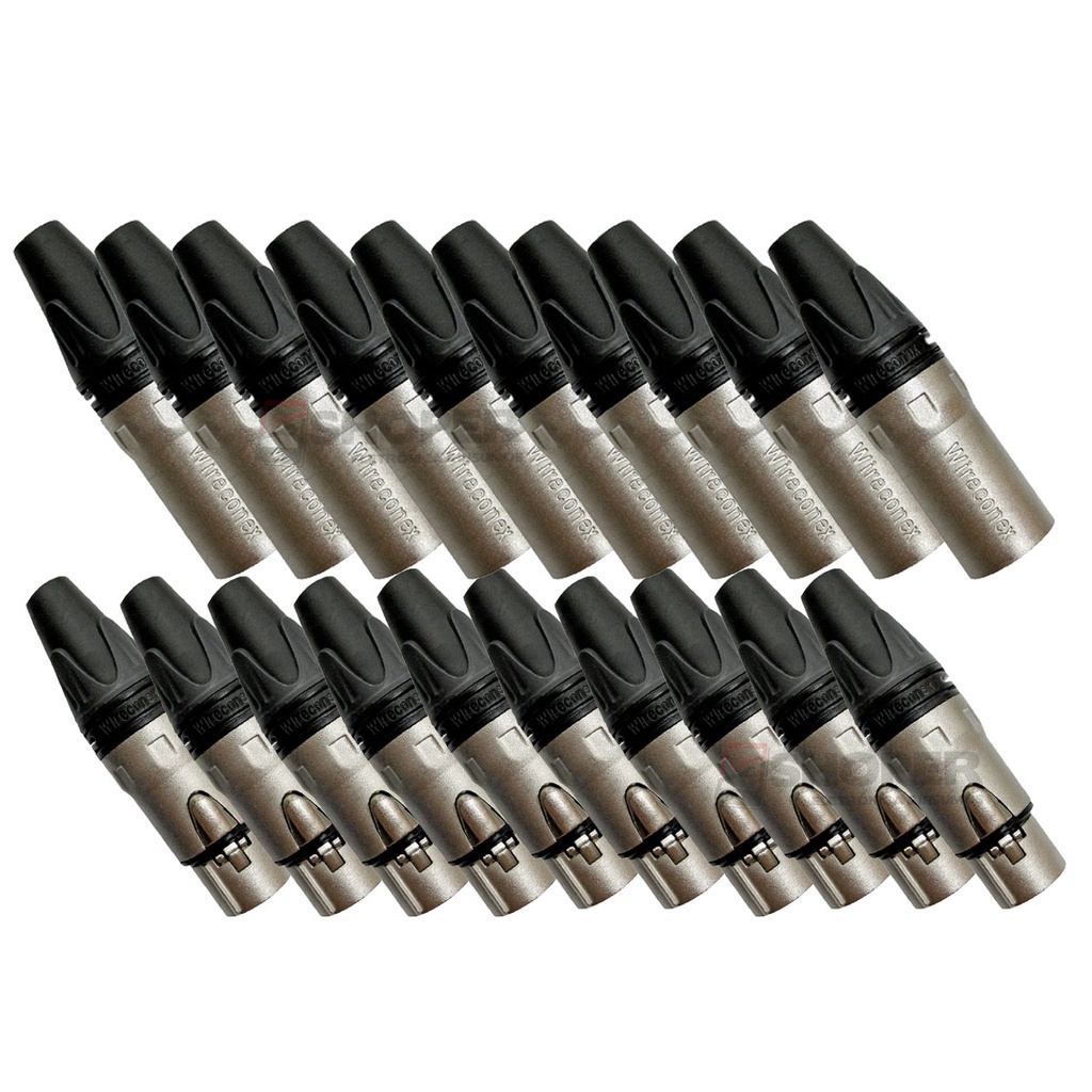Kit 20 Plug XLR Wireconex - 10 Macho + 10 Fêmea Conector Plugs ...