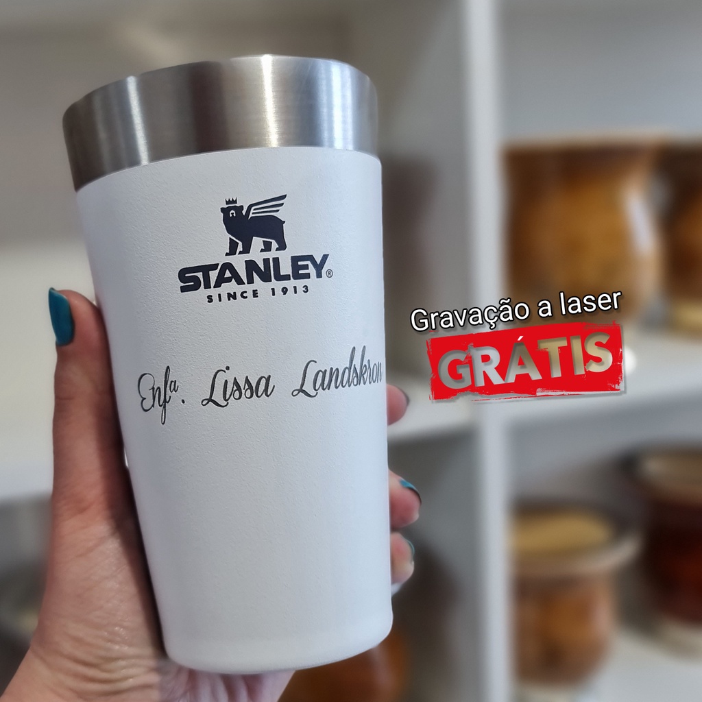 Copo Stanley branco Termico de Cerveja 473ml Sem Tampa - Original ...