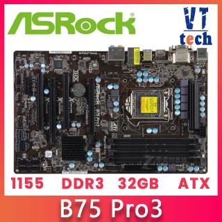 Used, ASROCK B75 PRO3 PRO-M all-solid-state LGA1155 DDR3 32GB USB3.0 ...