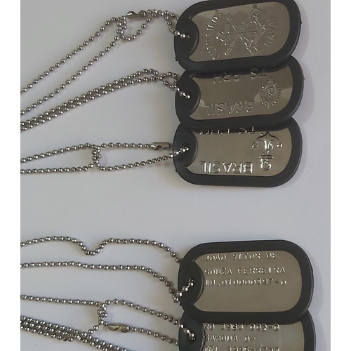 Plaquetas De Identificação Militar Em Aço Inox Placa Gravada | Shopee ...