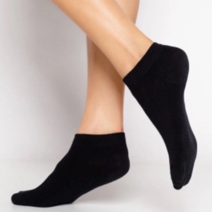 Meia feminina e masculina cano curto invisivel Preta | Shopee Brasil