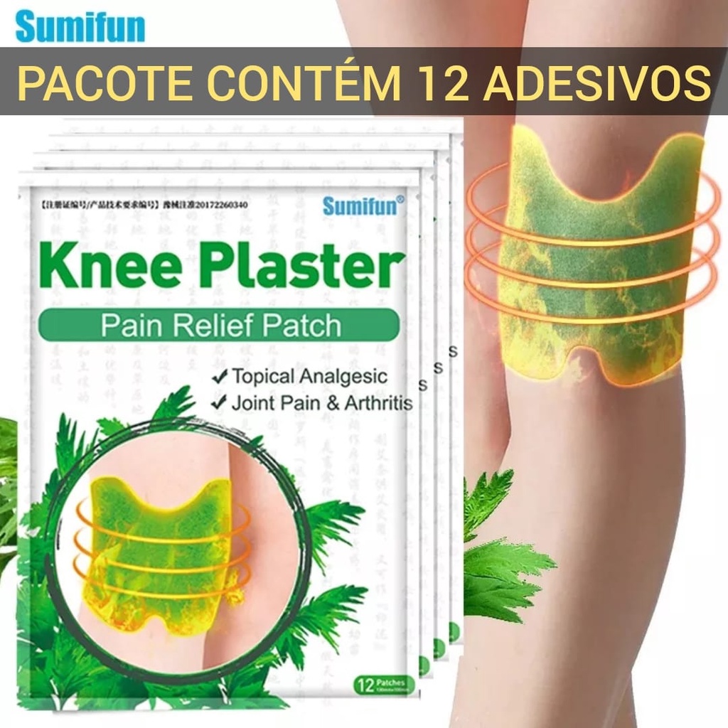 Emplastro Adesivo Joelho Pescoço Lombar Alivio Dores 12 Unidades ...