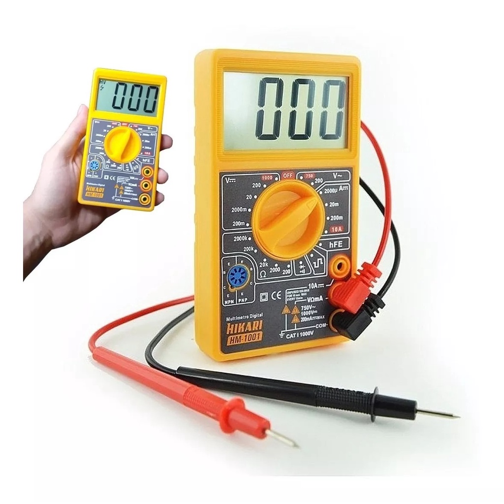 Multímetro Profissional Digital Hikari Hm-1001 Display Grande Beep Mult ...